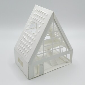 3D Paper House SVG Bundle, A-frame Cabin With Deck, Stair and ...