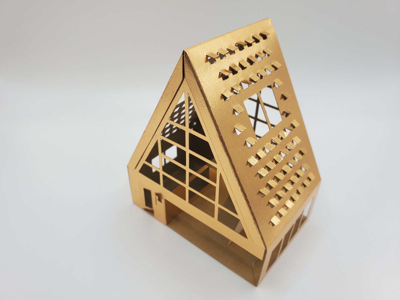 3D Paper House SVG, A-frame Cabin With Stair, Holiday Ornament and ...