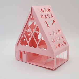 Valentine's Day 3D Paper House SVG Bundle, A-frame Cabin With Deck ...