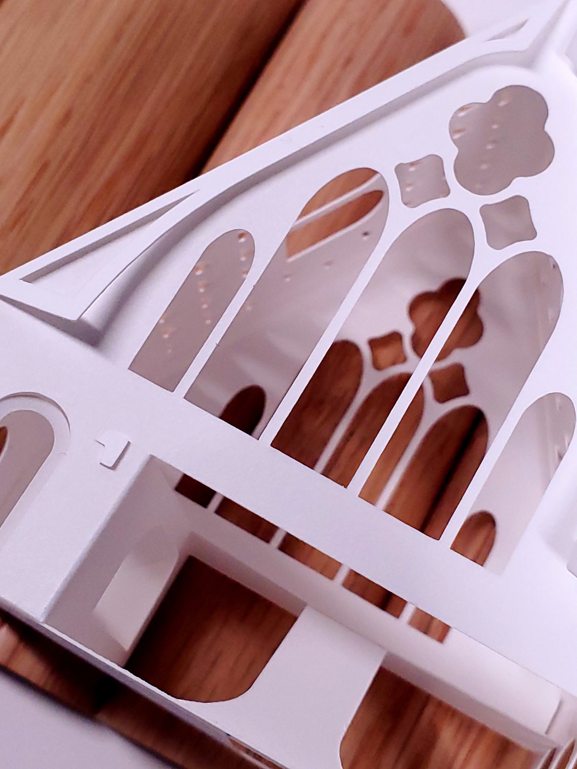 3D Paper House SVG, Gothic Style A-frame Cabin With Stair, Holiday ...