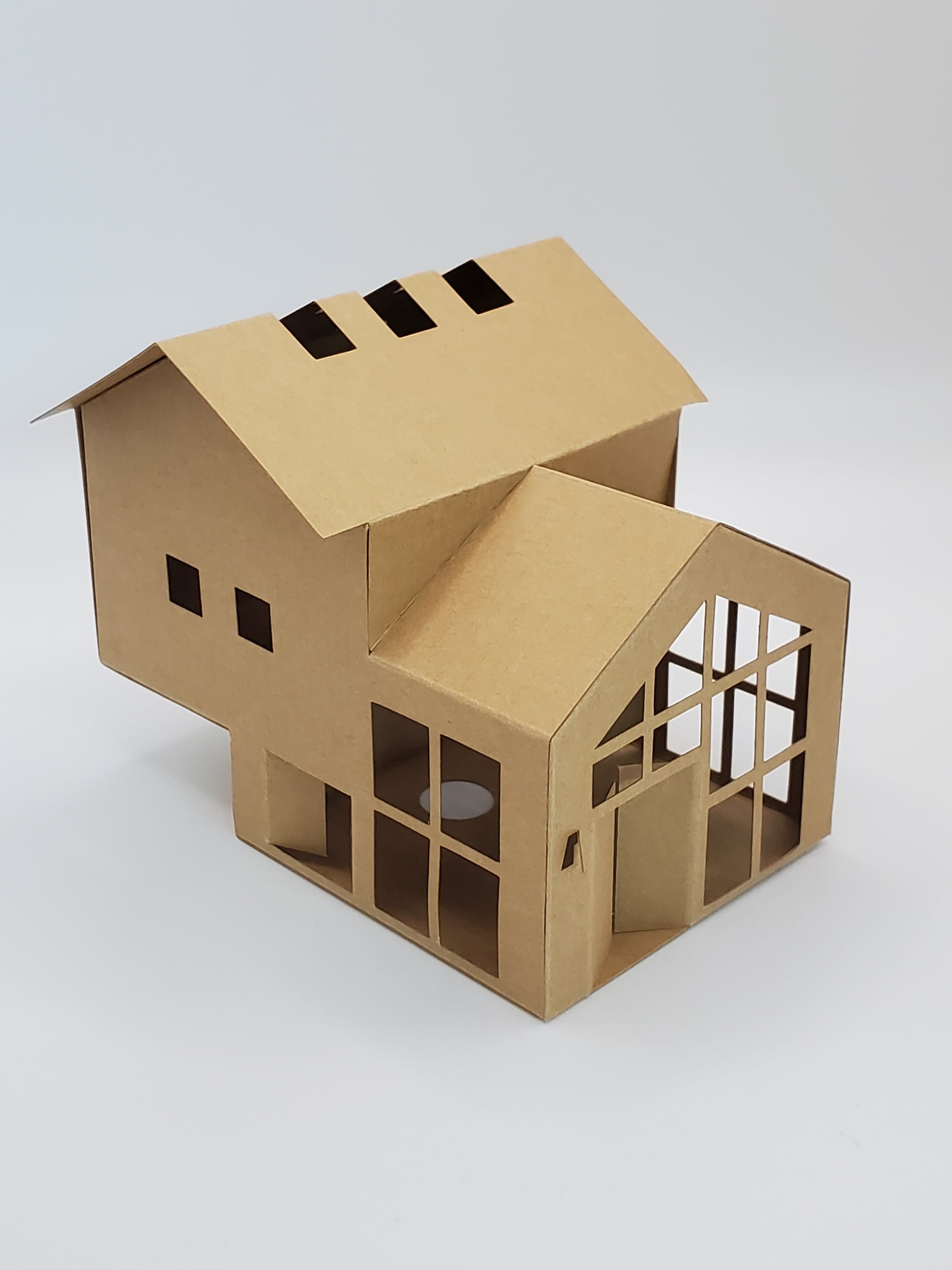 3D Paper House SVG, Modern Barn With Split-level, Holiday Ornament and ...