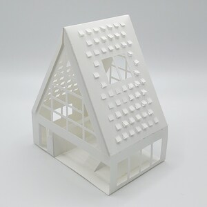 3D Paper House SVG, A-frame Cabin With Stair, Holiday Ornament and ...