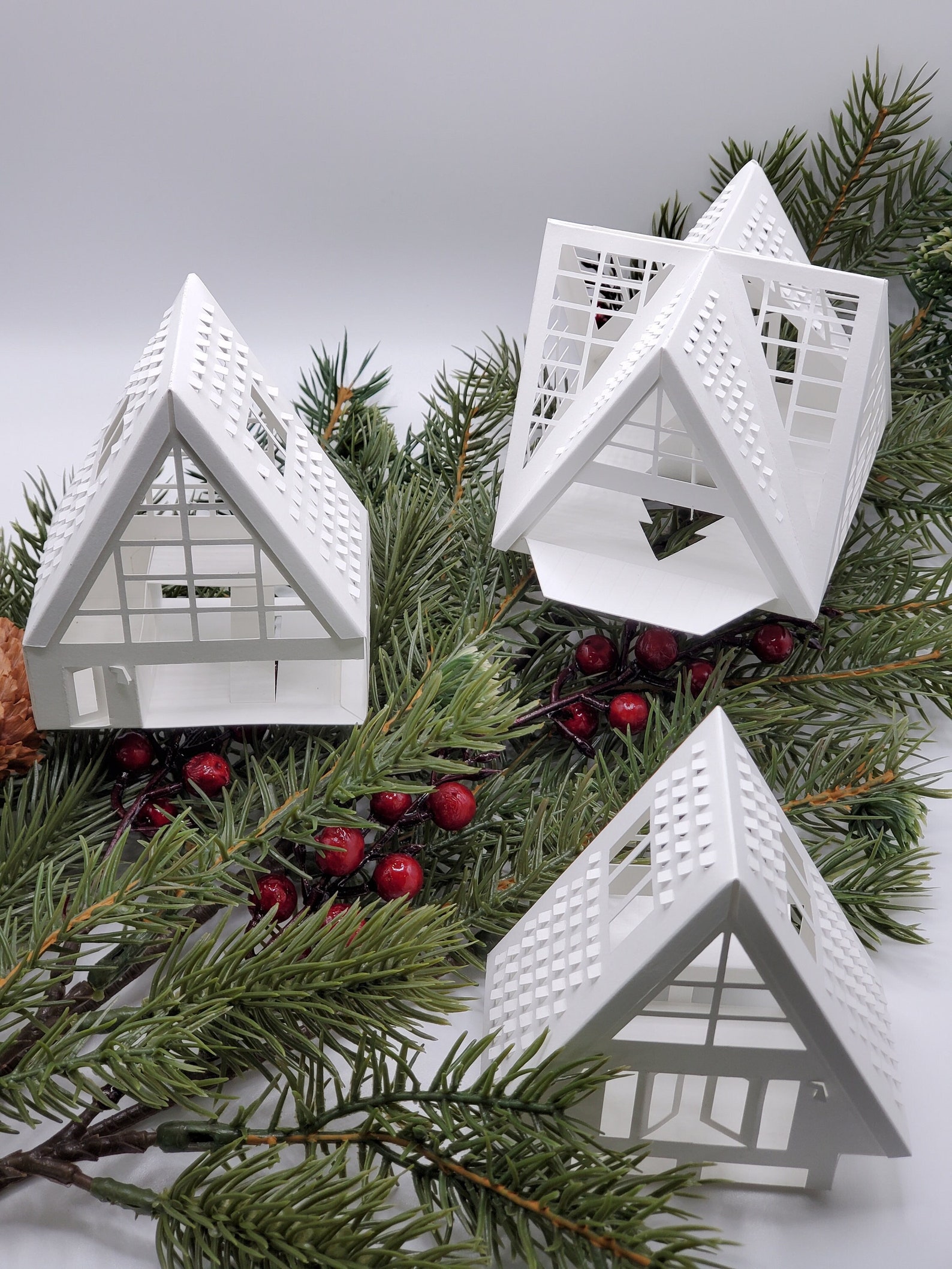 3D Paper House SVG Bundle, A-frame Cabin With Deck, Stair and ...