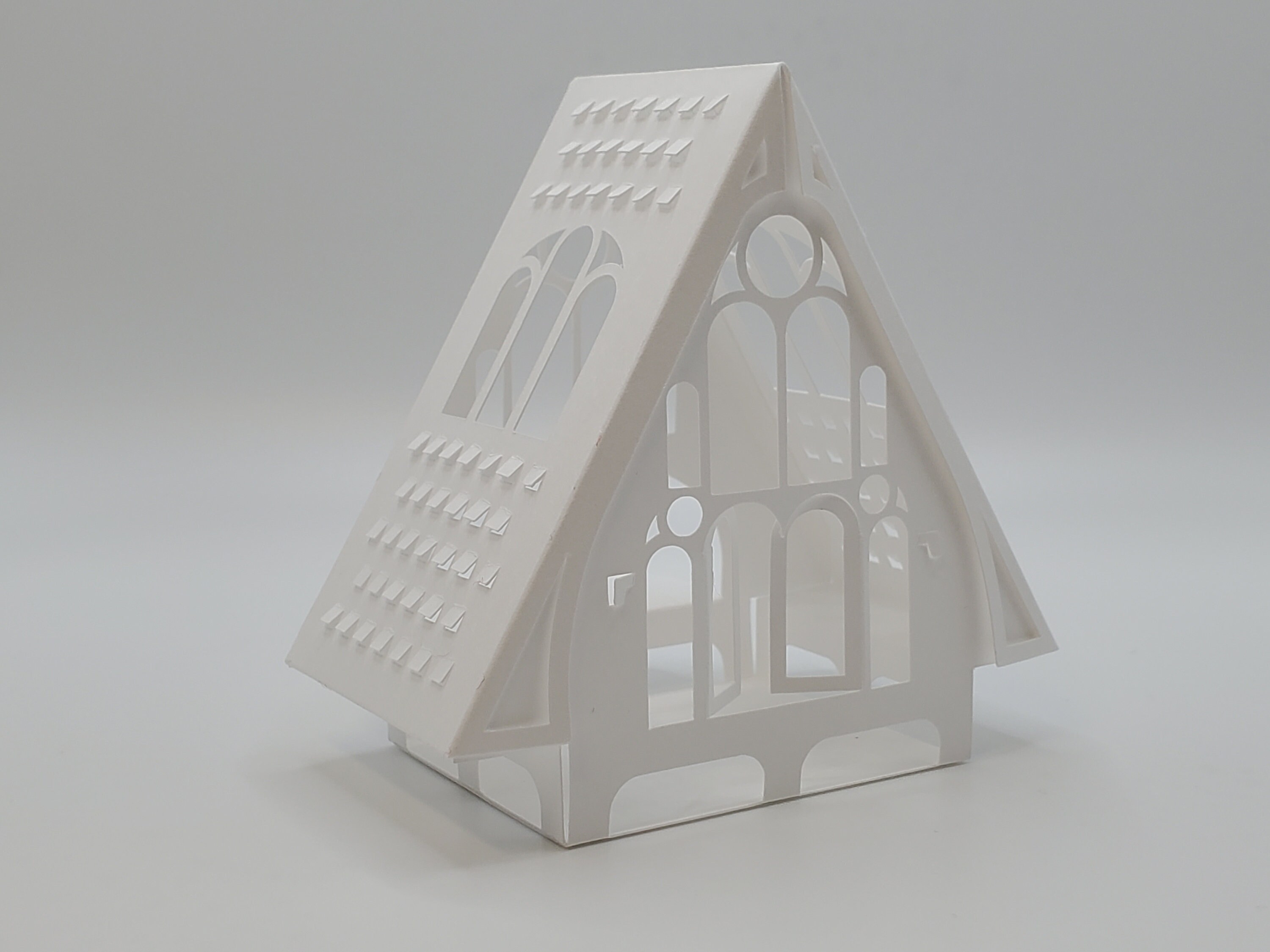 3D Paper House SVG Bundle, Gothic Style A-frame Cabin With Deck, Stair ...