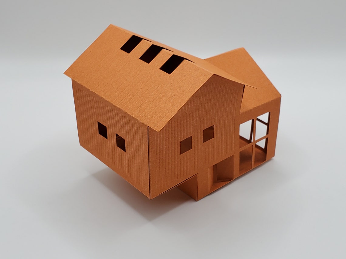 3D Paper House SVG Bundle Modern Barn Split-level Modern | Etsy