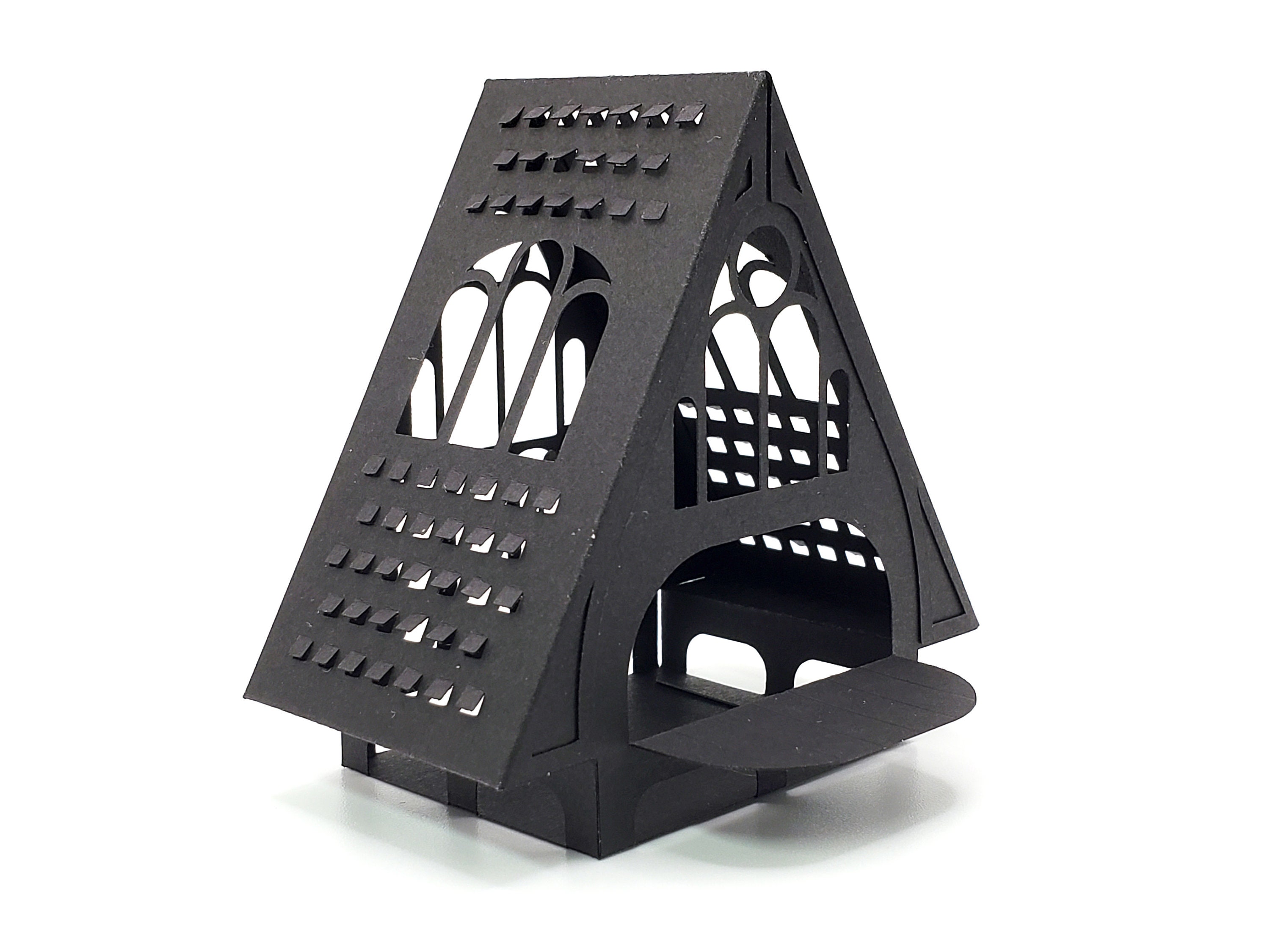 3D Paper House SVG, Gothic A-frame Cabin With Deck, Ornament and Decor ...