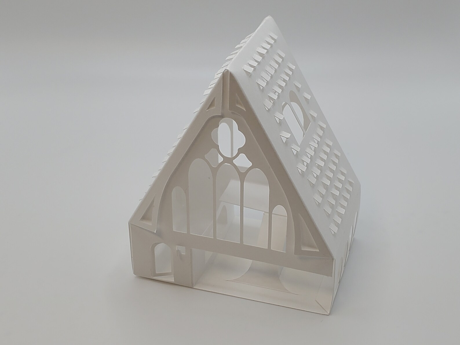 3D Paper House SVG, Gothic Style A-frame Cabin With Stair, Holiday ...