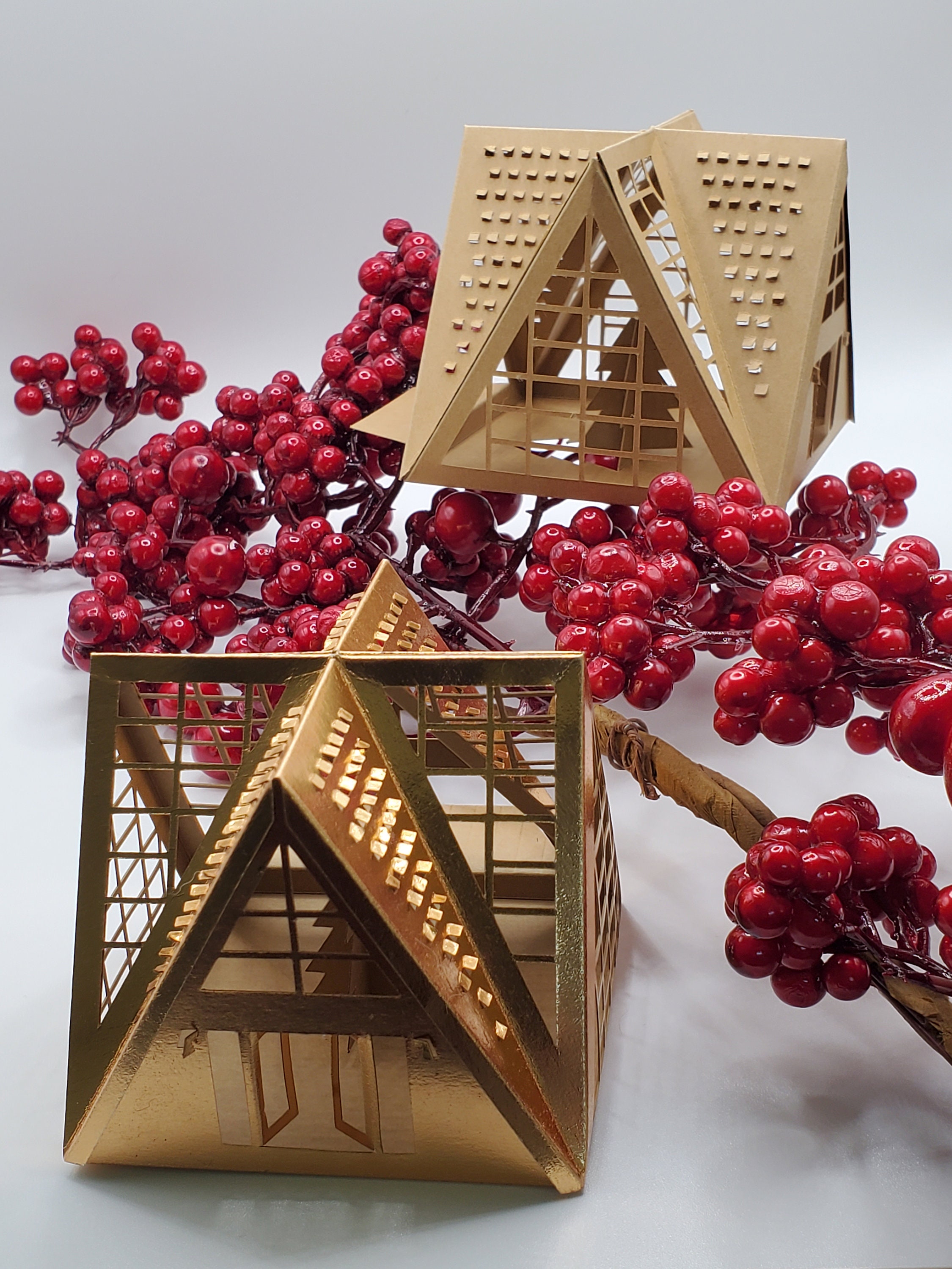 3D Paper House SVG, A-frame Cabin Greenhouse, Holiday Ornament and ...