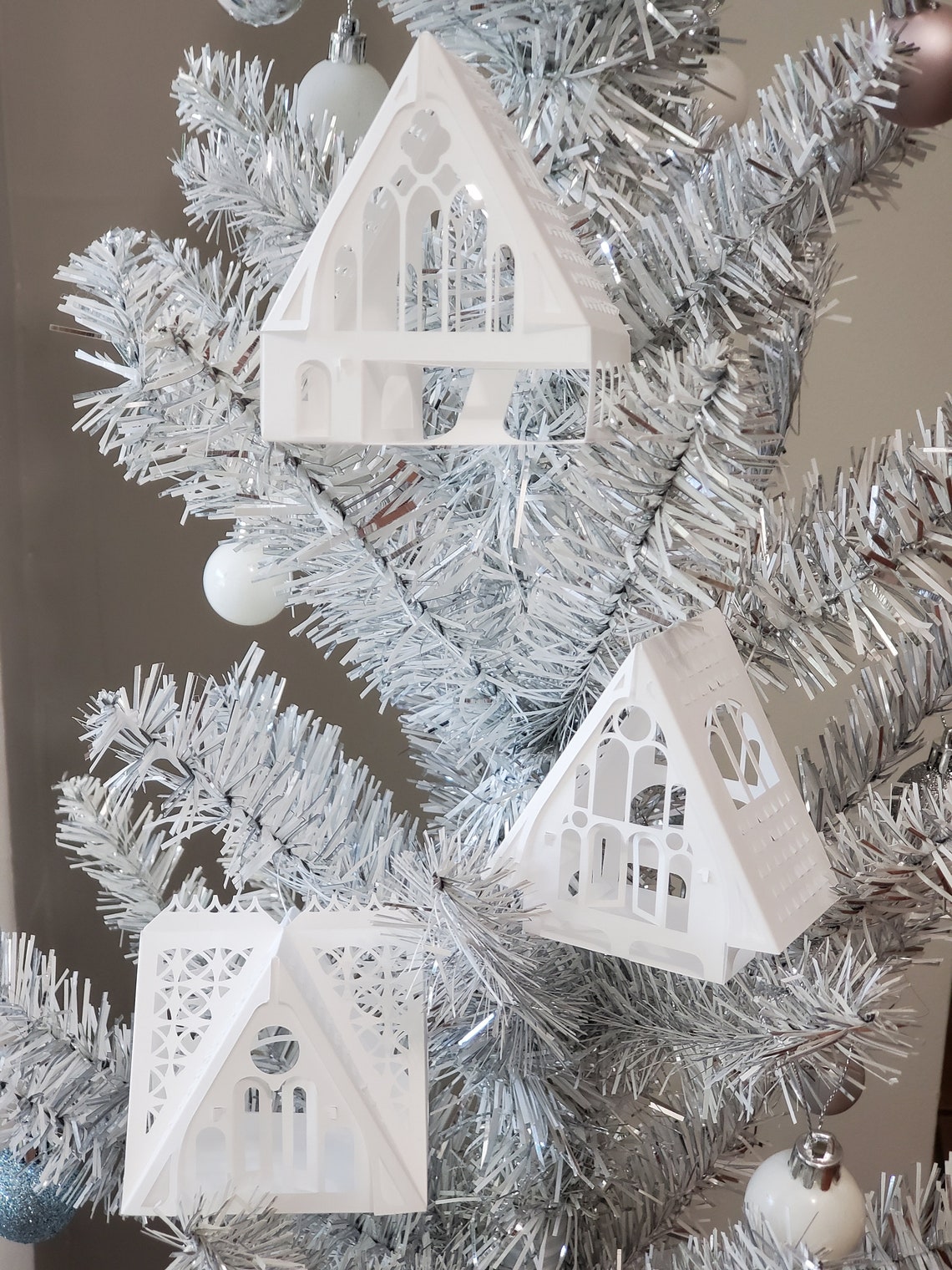 3D Paper House SVG Bundle, Gothic Style A-frame Cabin With Deck, Stair ...