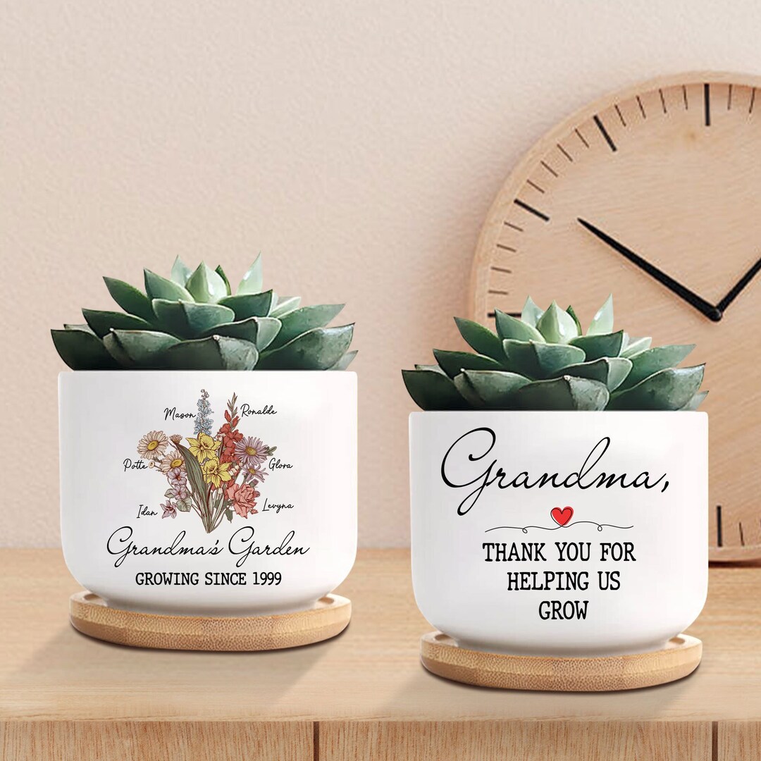 Custom Grandma's Garden Plant Pot, Custom Grandmas Garden Flower Vase ...