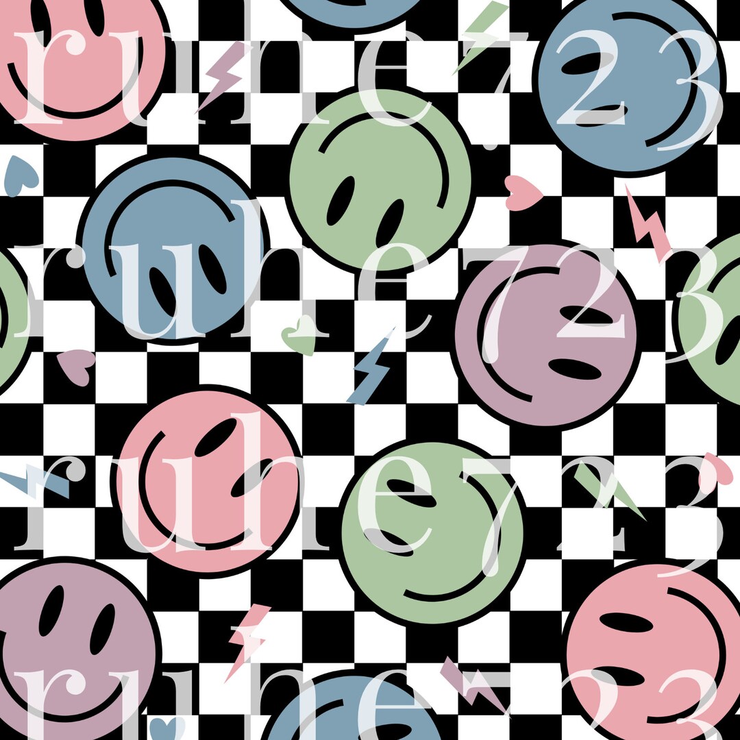 Smile Checkers | SEAMLESS FILE - Etsy