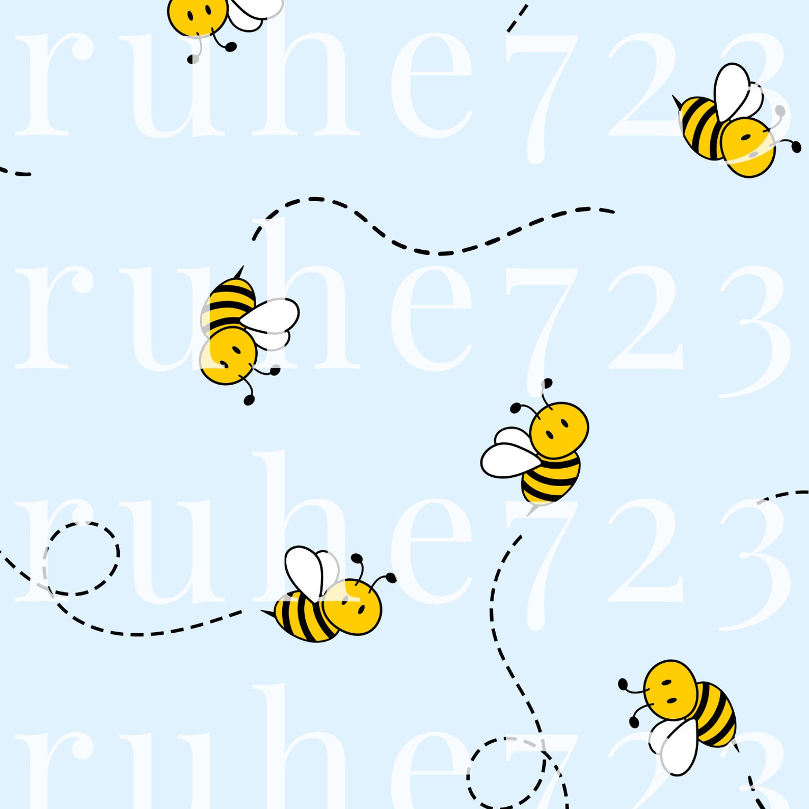 Blue Bees | SEAMLESS FILE - Etsy