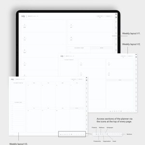 2022 2023 Digital Planner Mid Year Digital Planner Minimal Hyperlinked ...
