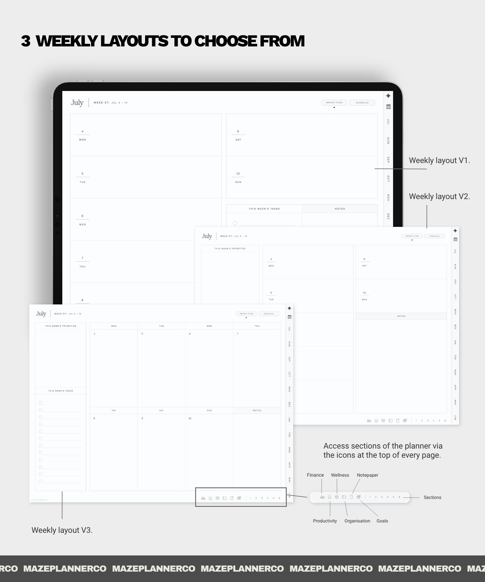 2022 2023 Digital Planner Mid Year Digital Planner - Etsy UK