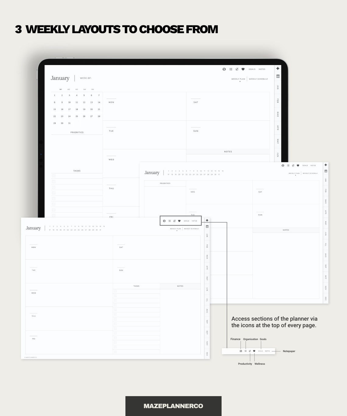 UNDATED Digital Planner Goodnotes Planner Daily Planner | Etsy