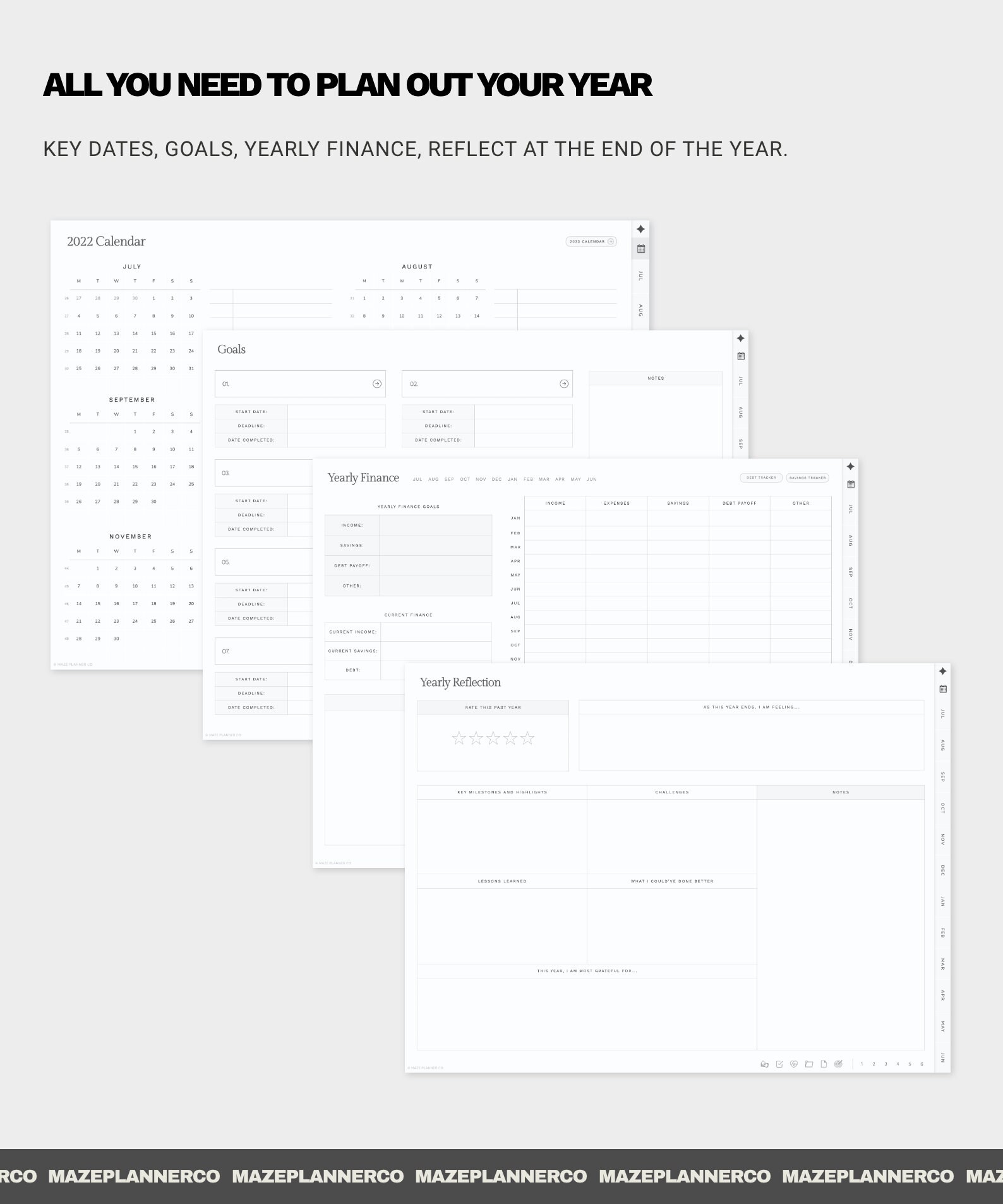2022 2023 Digital Planner Mid Year Digital Planner - Etsy UK