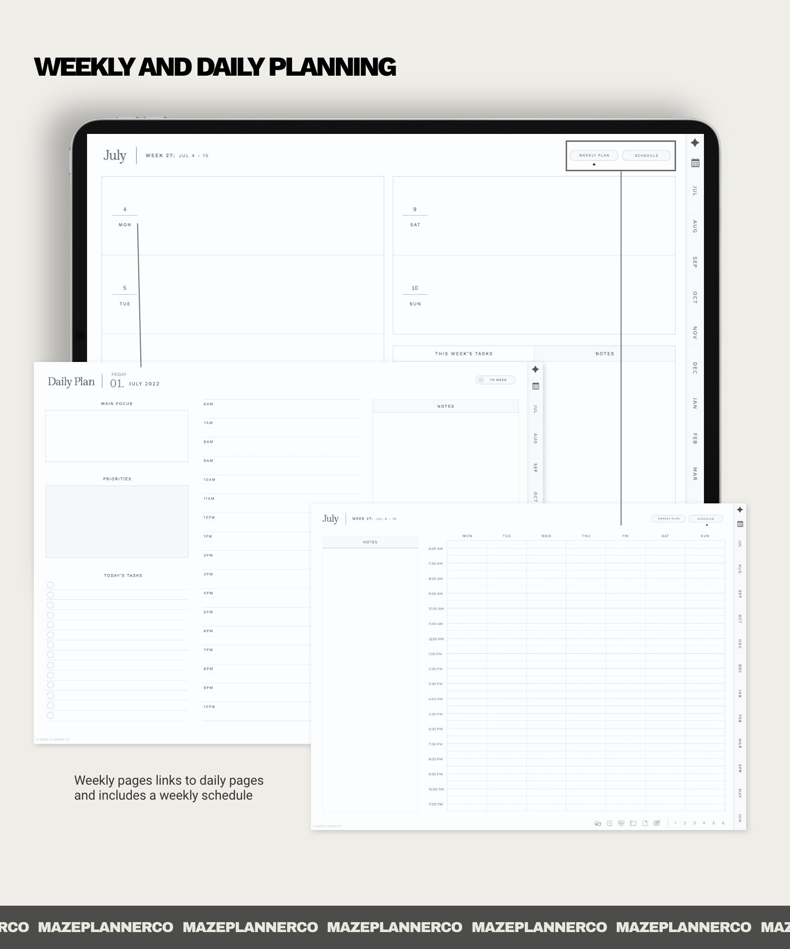 2022 2023 Digital Planner Mid Year Digital Planner - Etsy UK