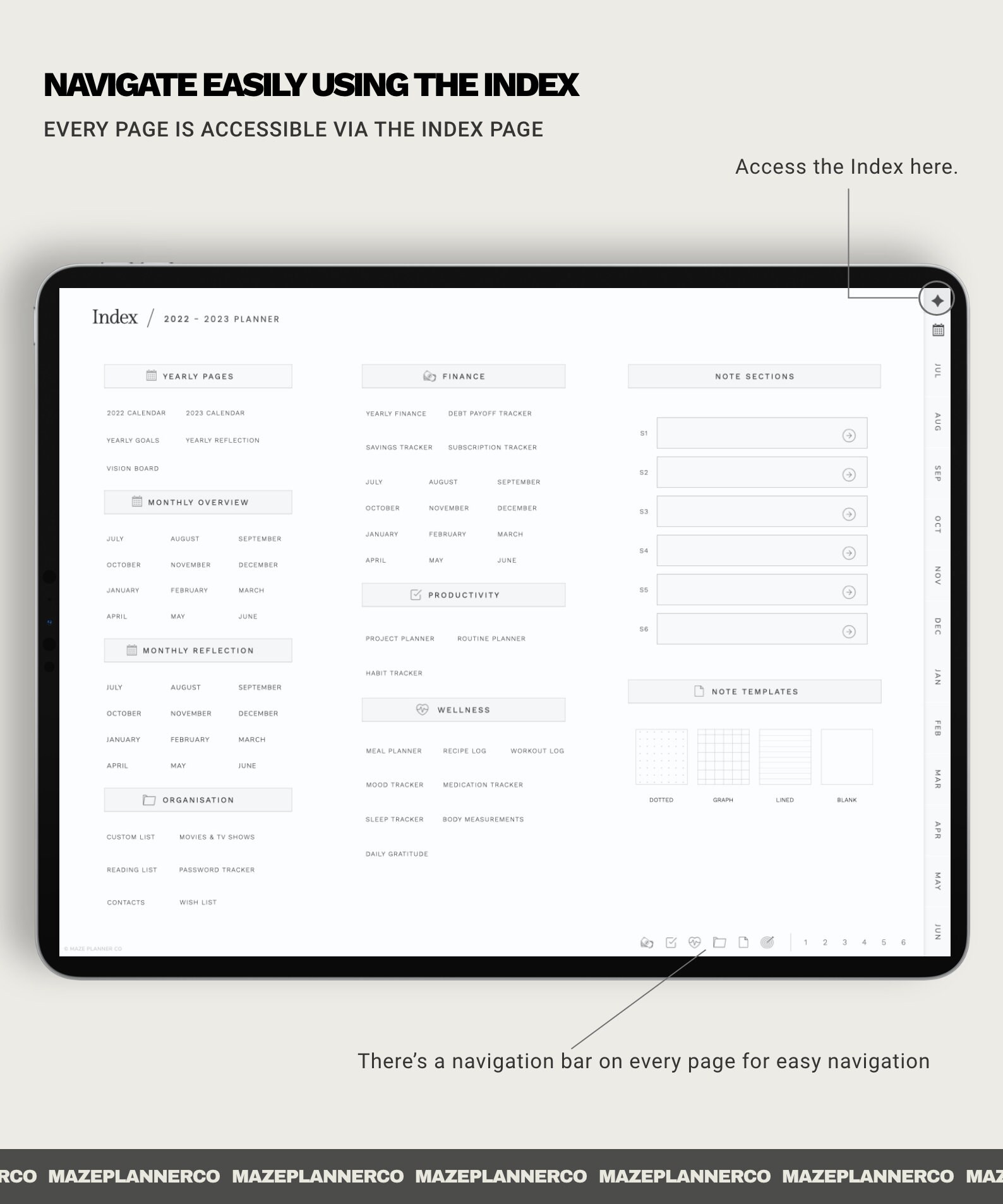 2022 2023 Digital Planner Mid Year Digital Planner - Etsy UK