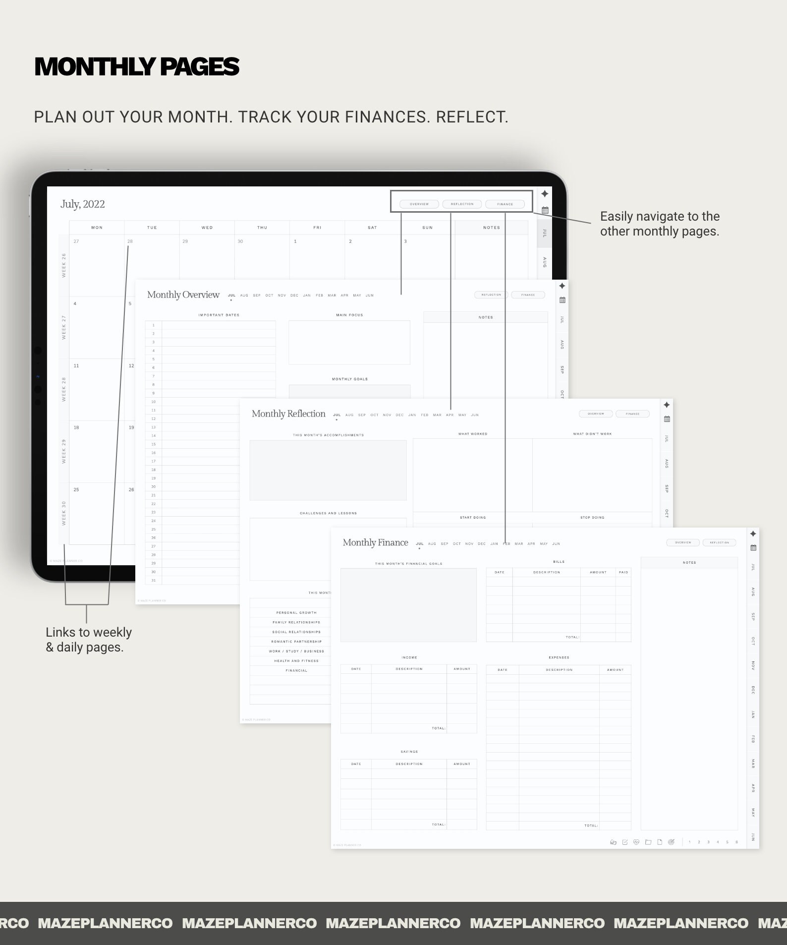 2022 2023 Digital Planner Mid Year Digital Planner - Etsy UK