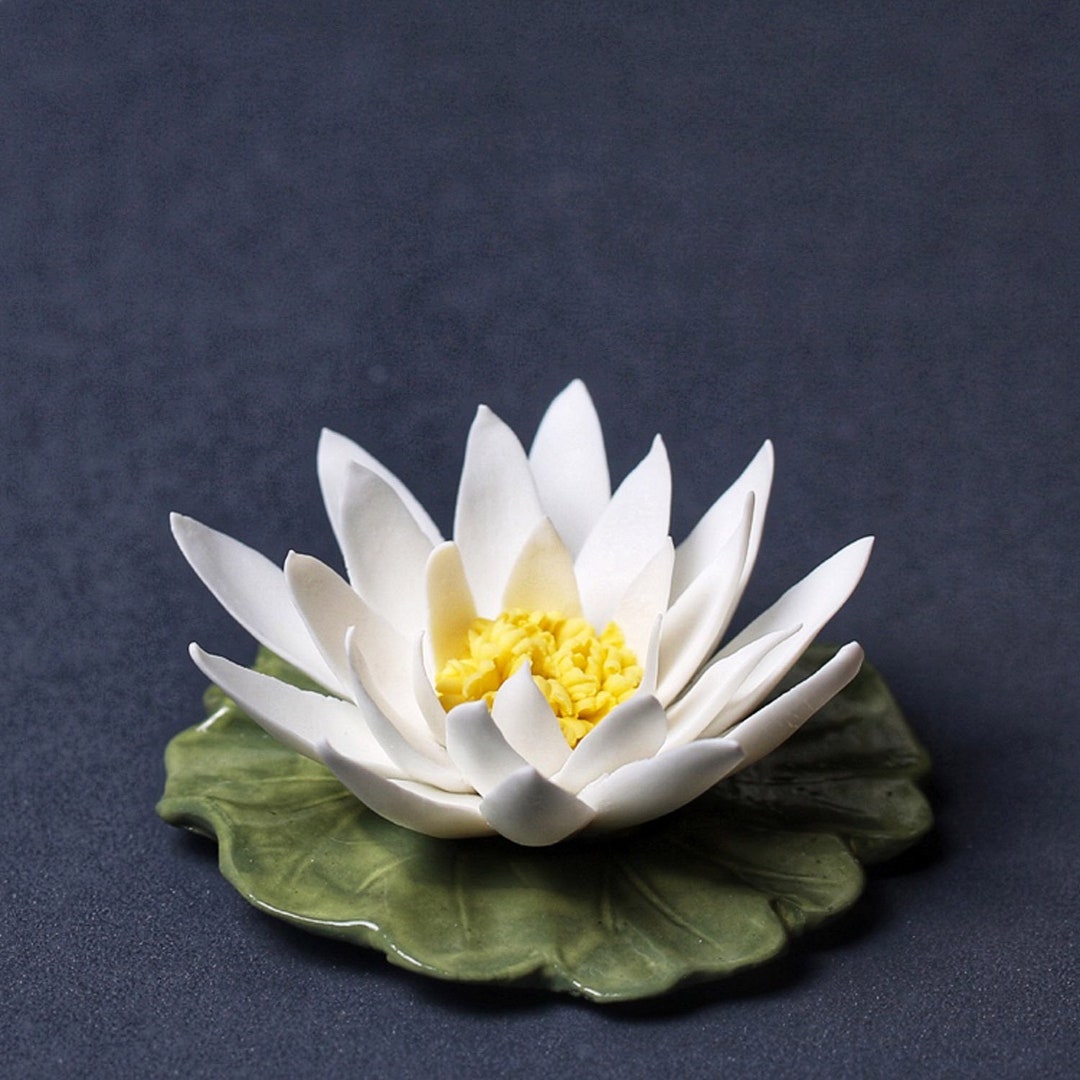 Flower Incense Holder White Water Lilies Incense Burner - Etsy