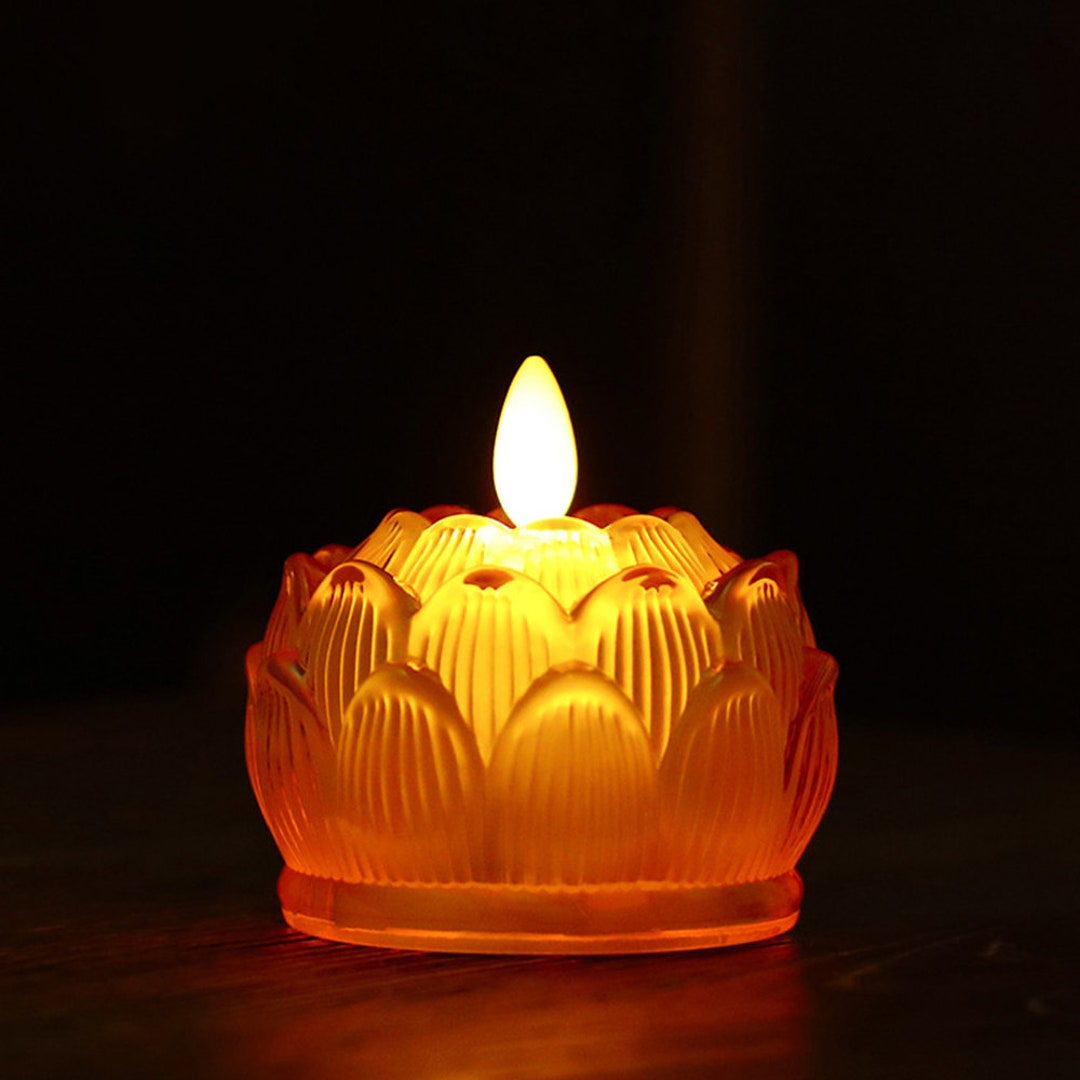 LED Lotus Lamp Light Battery Long Lasting Light Altar Shrine Offering ...