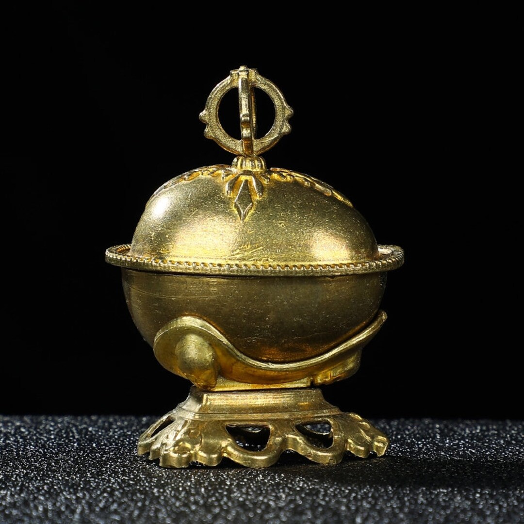 Mini Pure Brass Kapala Inner Offering Practice Altar Double Vajra Cover ...