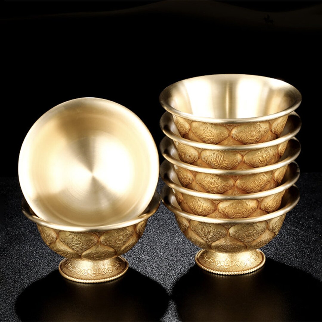 Footed Offering Bowl With Eight Auspicious & Eight Auspicious ...