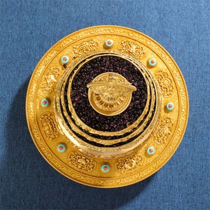 Pure Brass Tibetan Buddhist Religious Offering Mandala Set Altar Shrine ...