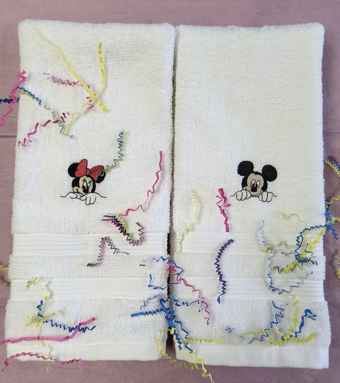 Mickey Mouse and Minnie Mouse Hand Towels - Etsy