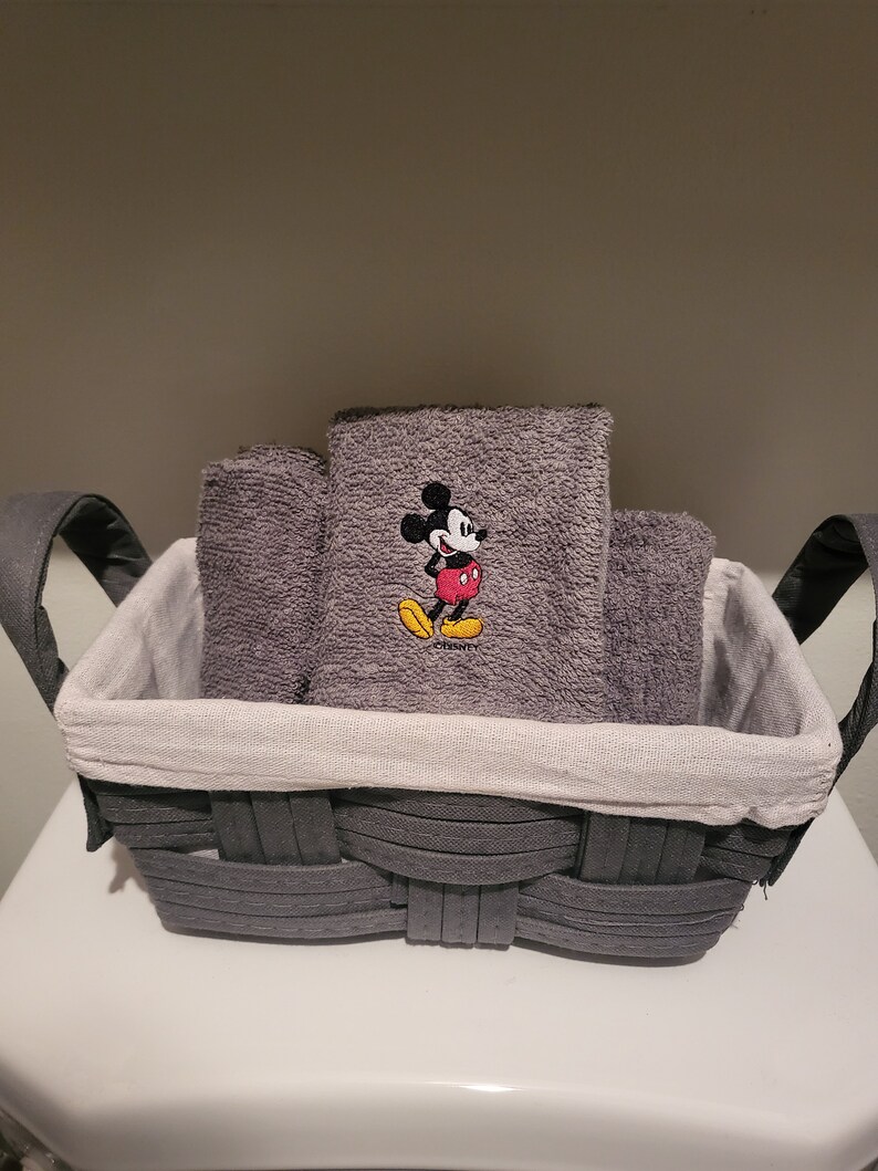 Mickey and Minnie Gray Towels - Etsy