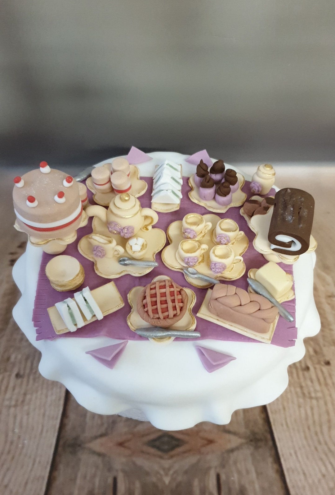 Fondant Afternoon Tea Edible Cake Topper Set - Etsy