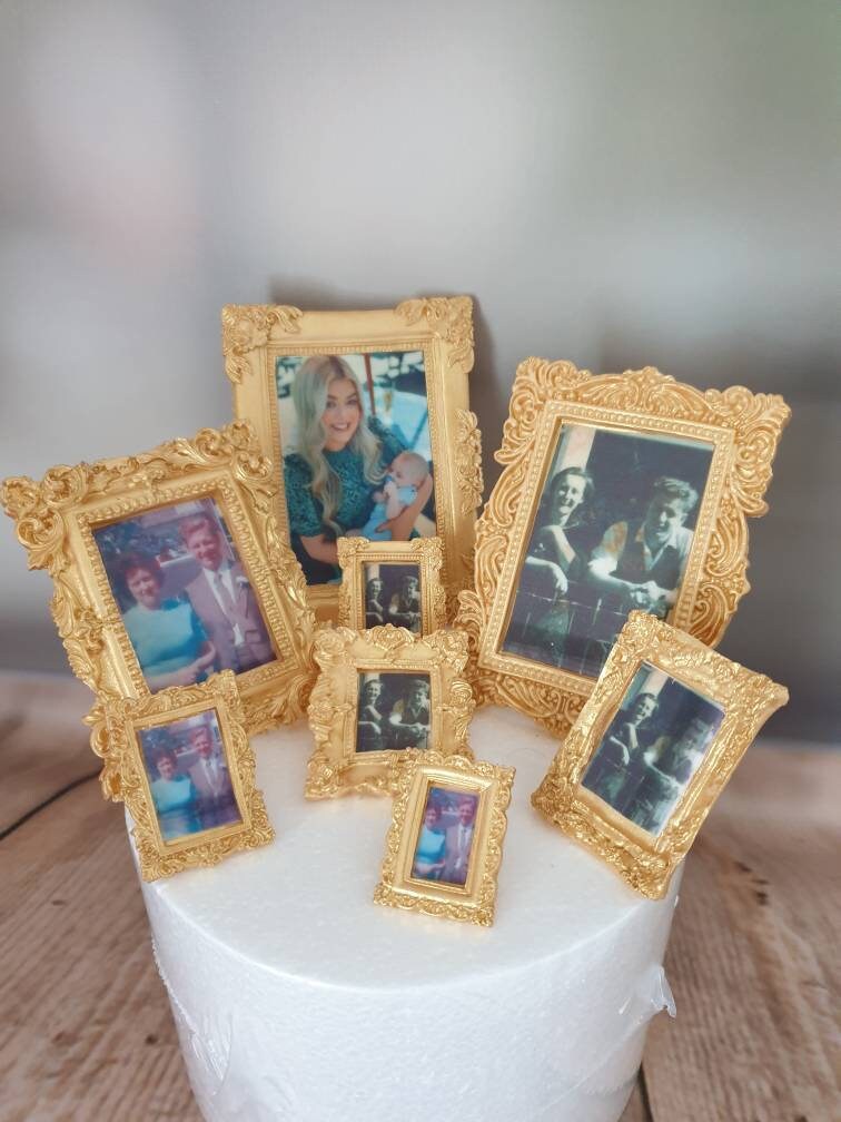 8x Edible Fondant Photographs in Frames Cake Topper Set - Etsy UK