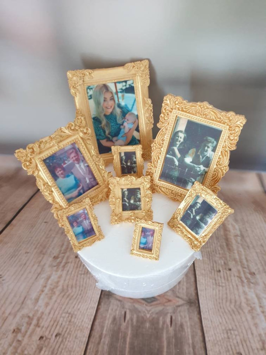 8x Edible Fondant Photographs in Frames Cake Topper Set - Etsy UK