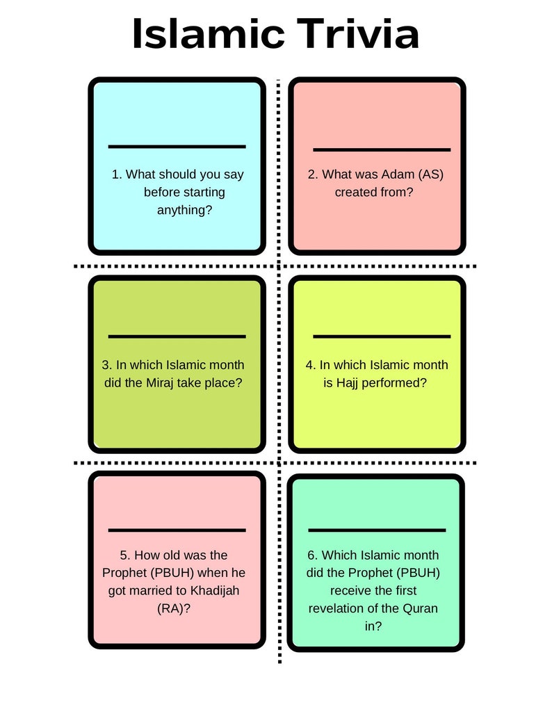 Islamic Trivia Questions and Answers - Etsy