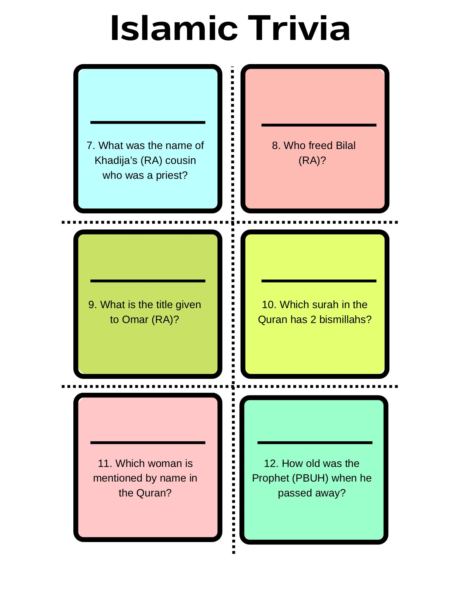 Islamic Trivia Questions and Answers - Etsy