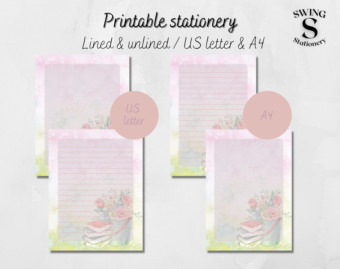 Springtime Printable Writing Paper, Downloadable Spring Note Paper ...