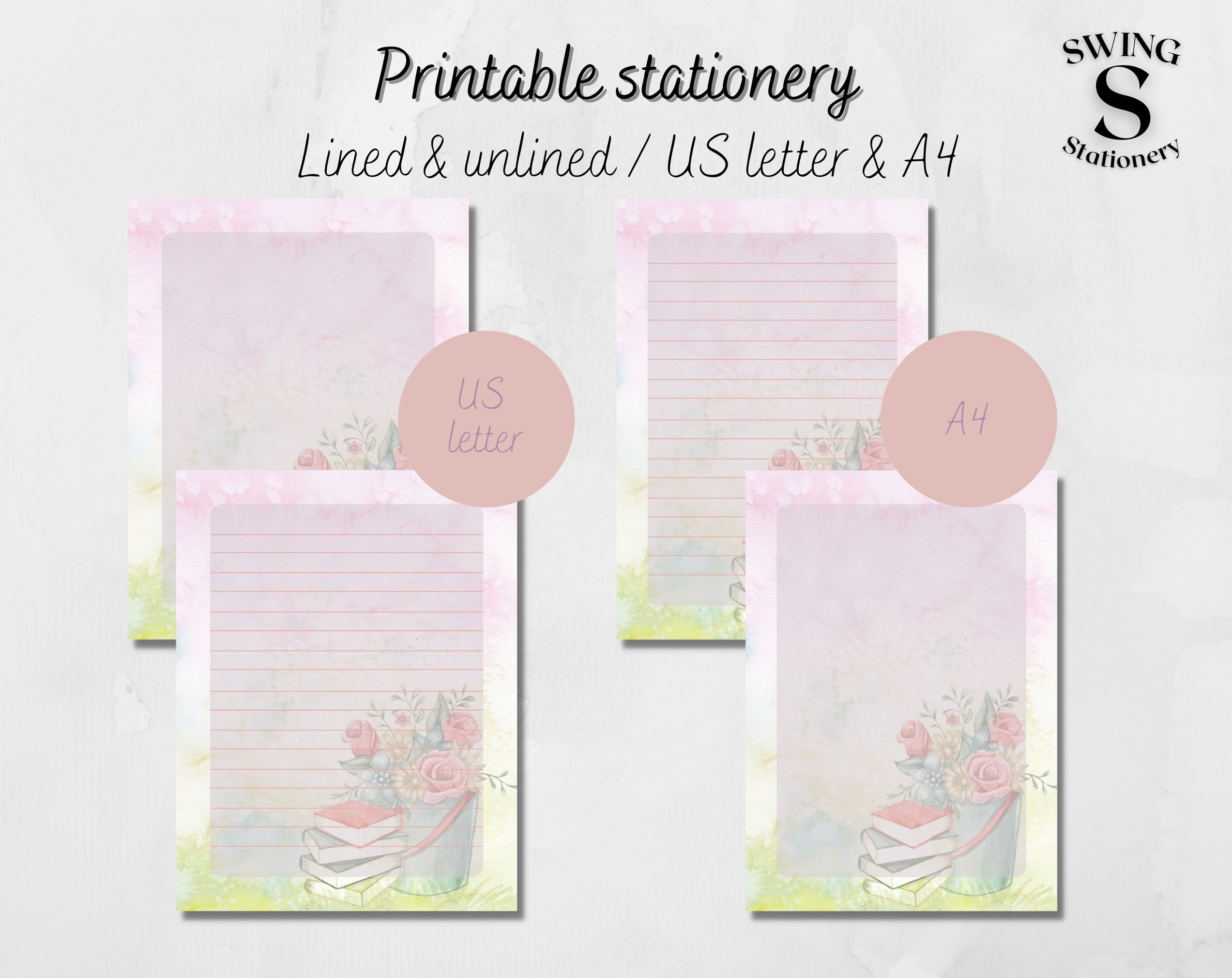 Springtime Printable Writing Paper, Downloadable Spring Note Paper ...