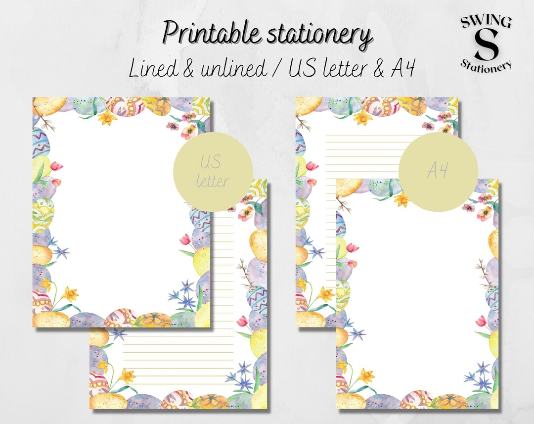 Easter Printable Writing Paper, Printable Easter Egg Paper ...