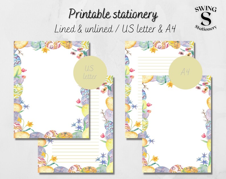 Easter Printable Writing Paper, Printable Easter Egg Paper ...