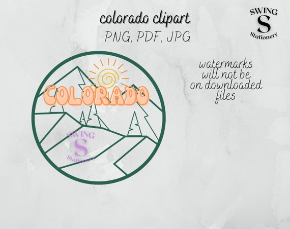 Colorado Mountain Clipart Mountain Sublimation CO Mountains - Etsy
