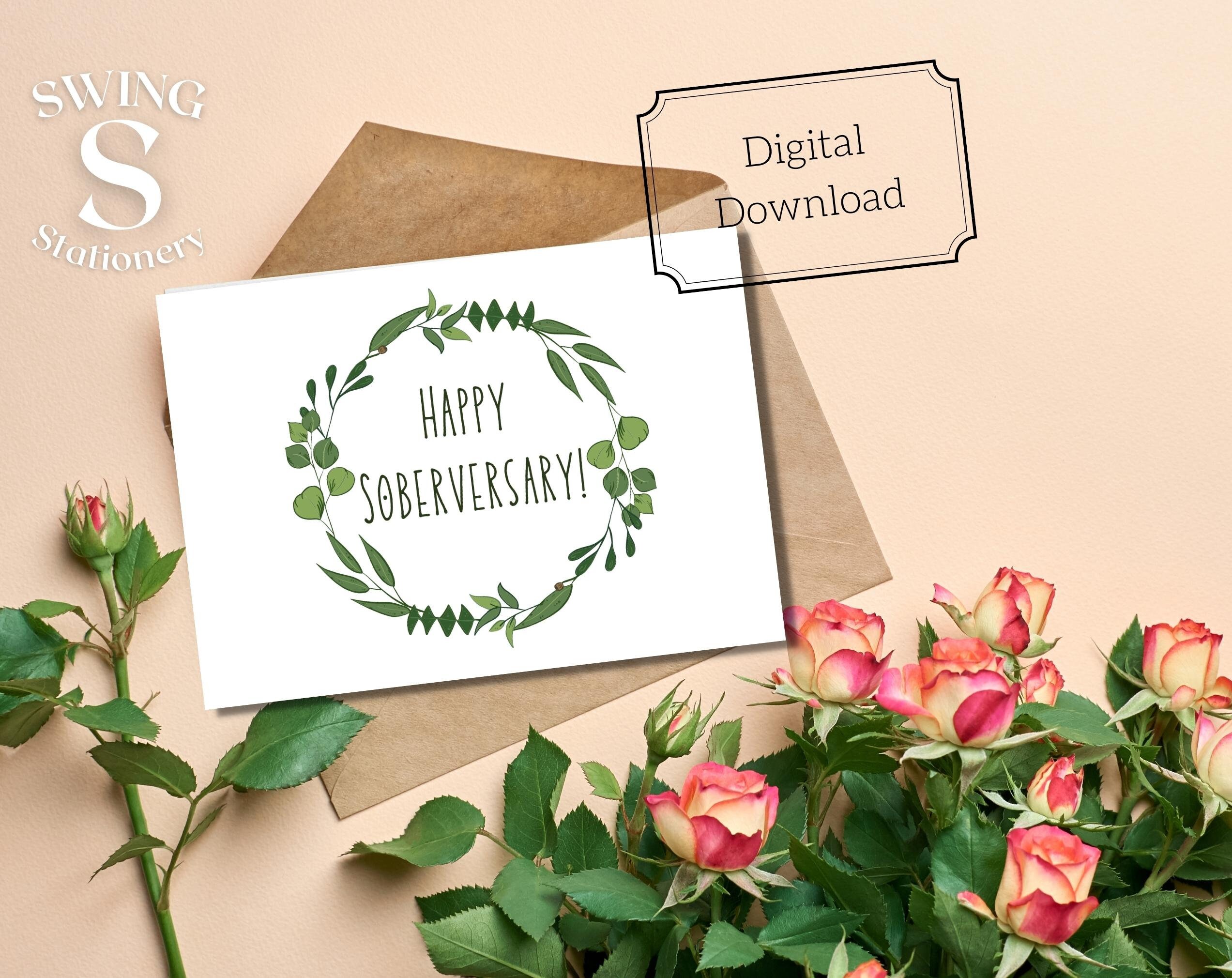 Soberversary Printable, Sober Card, Encouragement Card Printable, Sober ...