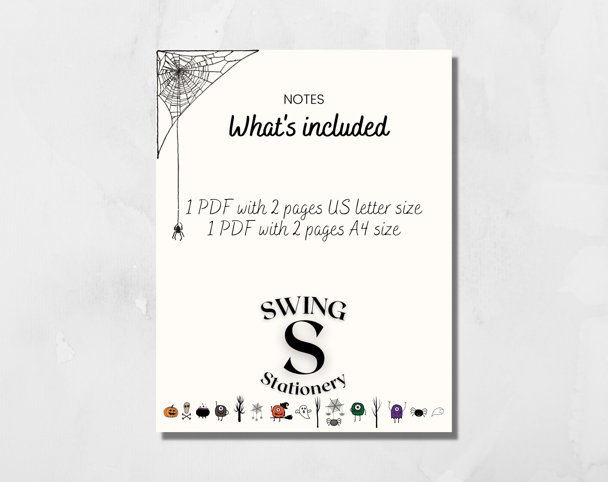 Halloween Printable Writing Paper, Scary Downloadable Note Paper ...