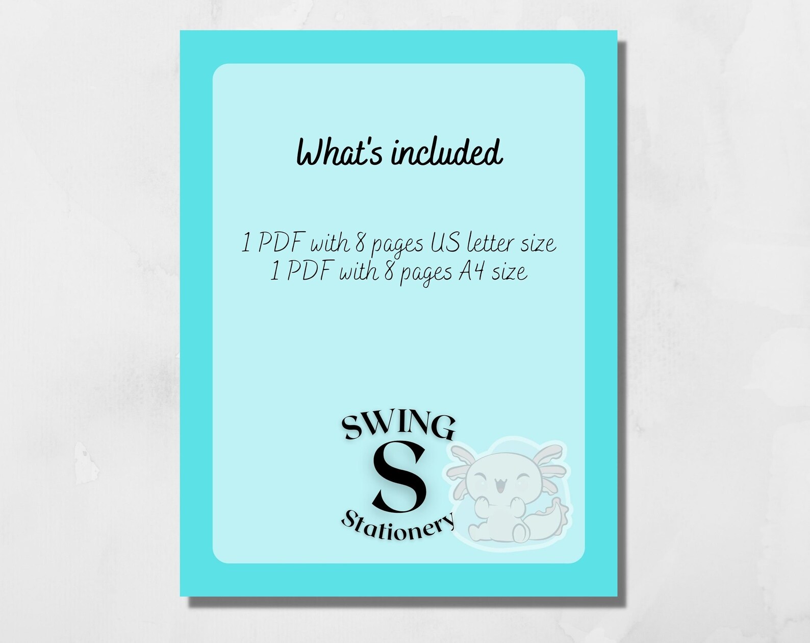 Axolotl Printable Writing Paper, Printable Letter Paper, Downloadable ...