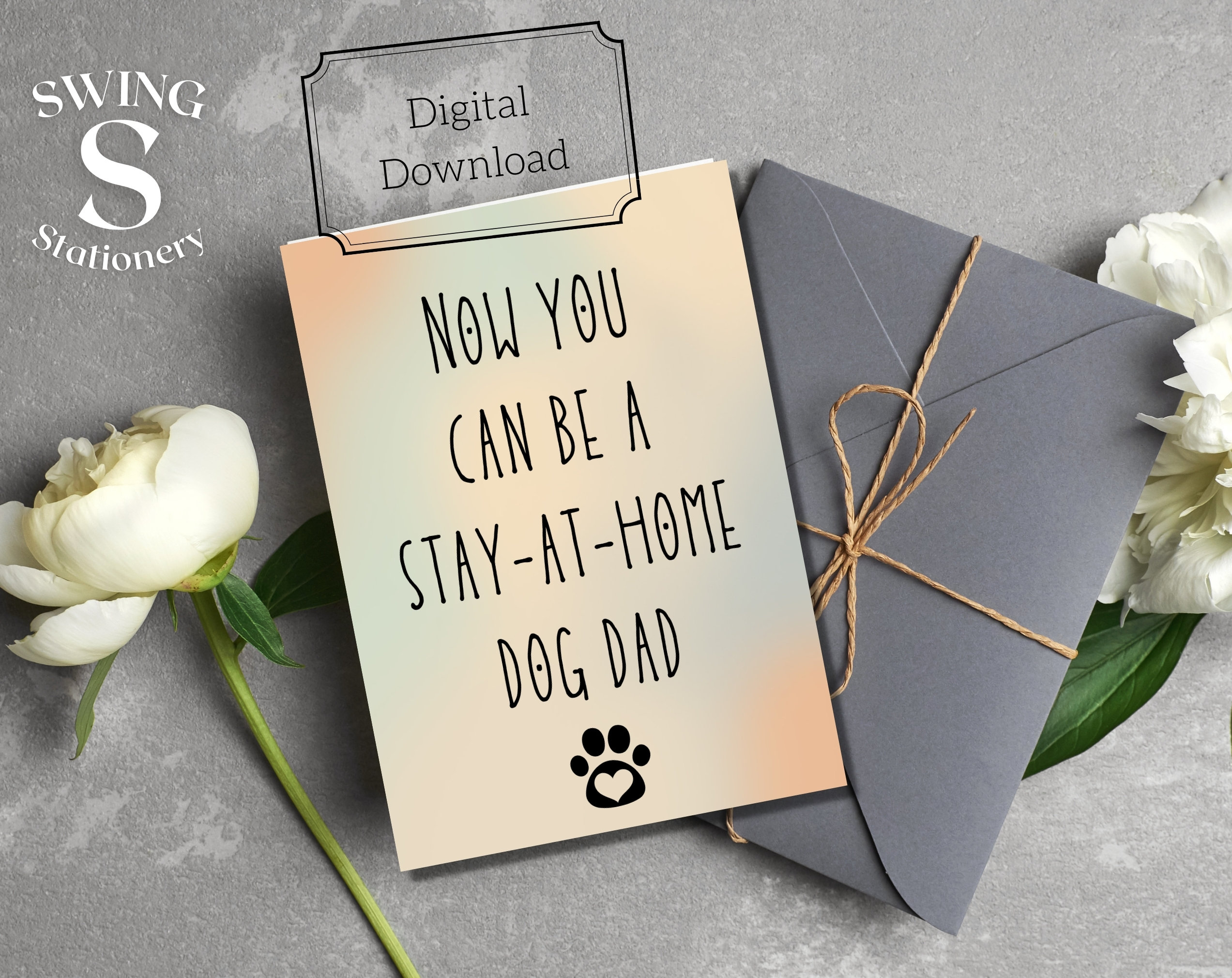 Printable Retirement Card, Stay-at-home Dog Dad, Funny Retirement ...