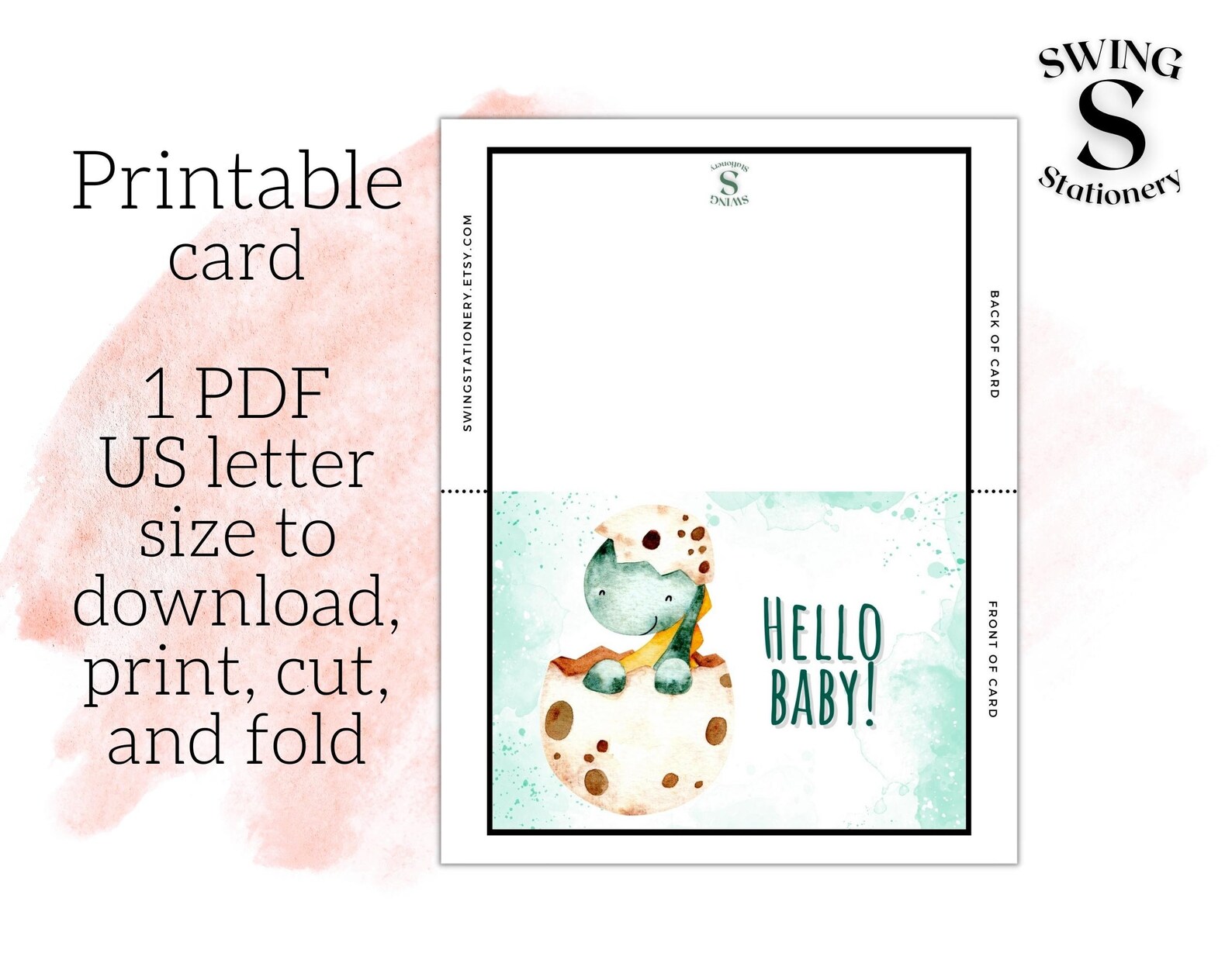 Welcome Baby Printable Card, Baby Shower Card, New Baby Card, Baby ...