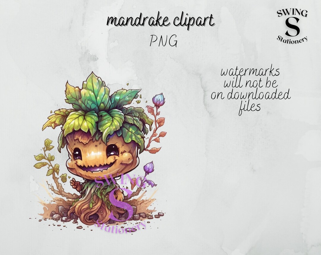 Mandrake Clipart, Cute Baby Mandrake, Mandrake Sublimation, Mandrake ...