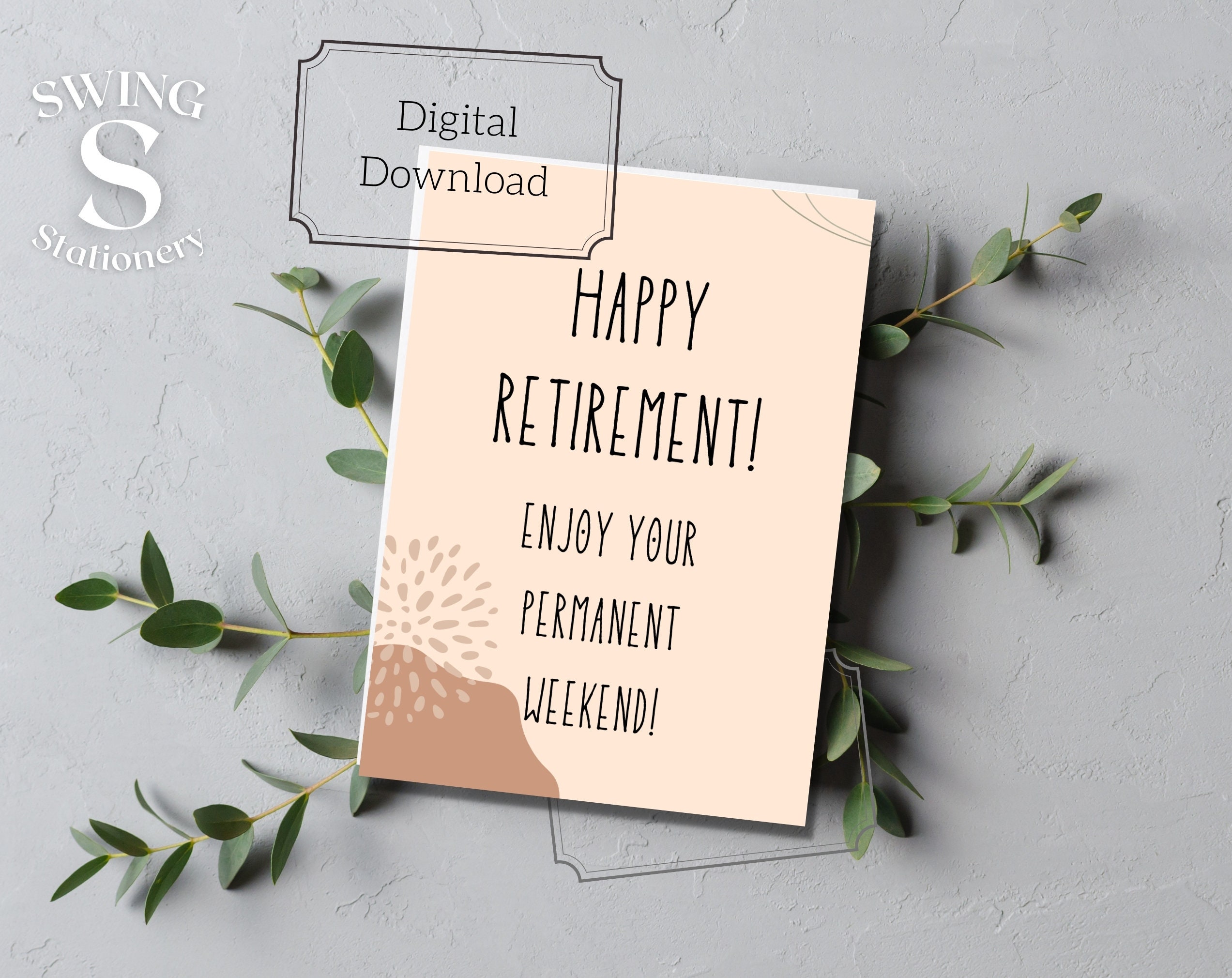 Printable Retirement Card, Permanent Weekend, Funny Retirement Card ...