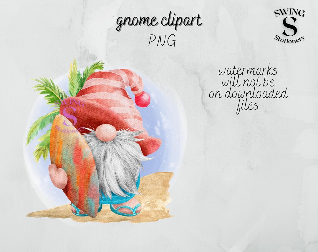 Gnome Png, Surfing Gnome, Tropical Gnome, Gnome Clipart, Gnome ...