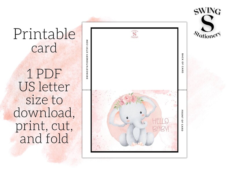 Welcome Baby Printable Card, Baby Shower Card, New Baby Card, Baby ...
