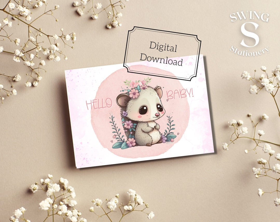 Welcome Baby Printable Card, Baby Shower Card, New Baby Card, Baby ...